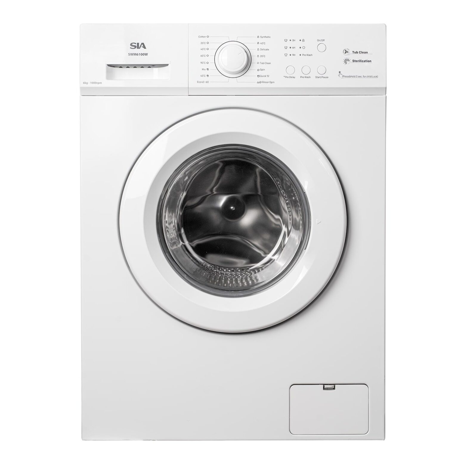 6kg Washing Machine White, Freestanding - SIA SWM6100W