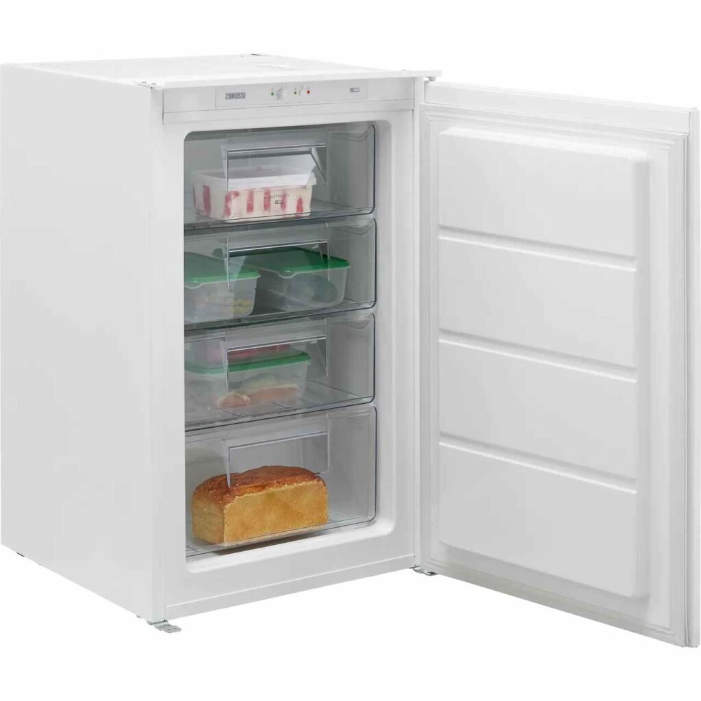 98L Low Frost Integrated Freezer, White - Zanussi ZUAN88ES - Naamaste ...